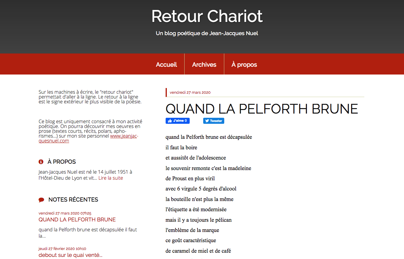 Retour chariot - La toile de l'un